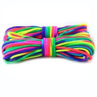 China Outdoor Rainbow 550 Paracord 4mm 7 Inner Cores Polyester Parachute Cord Rope Customization for sale