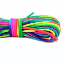 China Outdoor Rainbow 550 Paracord 4mm 7 Inner Cores Polyester Parachute Cord Rope Customization for sale