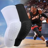 China Breathable Sport Knee Pad Polyester Knee Brace Support Compression Leg Honeycomb Sleeve for sale
