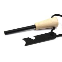 China 0.050kg Outdoor Emergency Fire Starter Flint Steel Striker Ferro Rod with Wood Handle for sale