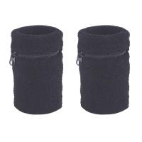 China Adults M Custom Tennis Wrist Band Breathable Sport Cotton Sweatband with Zipper Lock for sale