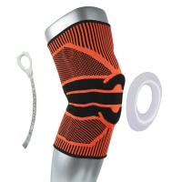 China Silicon Pad Professional Sport Knee Brace Breathable and Red for Running Work out for sale