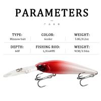 China Long Casting 90mm Sinking Minnow Lure for and Hard Floating Fishing for sale