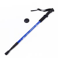 China Blue Aluminum Telescopic Mountain Trekking Pole for Straight Handle Walking Cane for sale