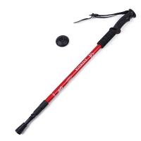 China Blue Aluminum Telescopic Mountain Trekking Pole for Straight Handle Walking Cane for sale