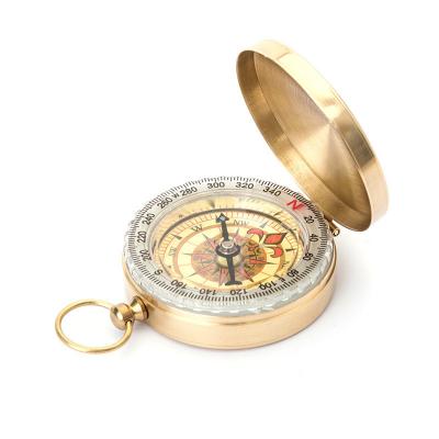China Waterproof DFG298 Brass Compass Multifunctional Antique Compass for Outdoor for sale