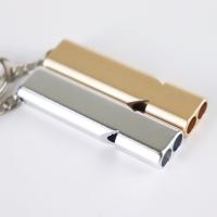 China Double Pipe Aluminum Alloy Whistle for Lanyard Keychain Double Tube High Frequency Style for sale