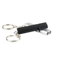 China Double Pipe Aluminum Alloy Whistle for Lanyard Keychain Double Tube High Frequency Style for sale