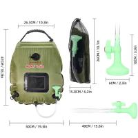 China 20L Solar Heating Shower Bag for Outdoor Camping Portable Shower Accessory Kit for sale
