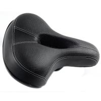 China Outdoor Soft Wide Bicycle Saddle for Cycling Comfortable PU Leather Mountain Bike Seat for sale