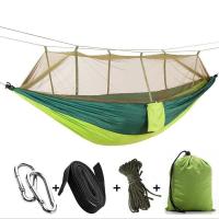 China 2 Person Portable Parachute Nylon Camping Hammock with Mosquito Net and Shipping Cost for sale