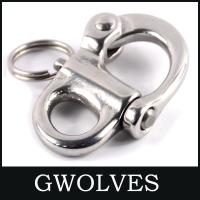 China 0.060kg Package Gross Weight Stainless Steel 52mm Fixed Snap Shackle with Swivel Eye for sale
