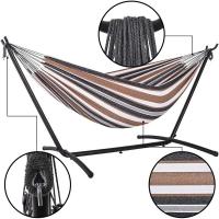 China Portable Double Capacity Camping Hammock Swing with Stand and Cotton Canvas Material for sale