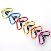 China D Shape Aluminum Keychain Carabiner Clip with Screw Lock Keep Your Keys Safe and Secure for sale