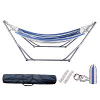 China Outdoor Furniture Foldable Double Hammock with Stand Adjustable and Portable Cotton Hammock for sale