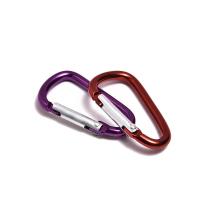 China 5cm D Shape Aluminum Round Carabiner Outdoor Spring Snap Hooks and Sturdy for Outdoor for sale