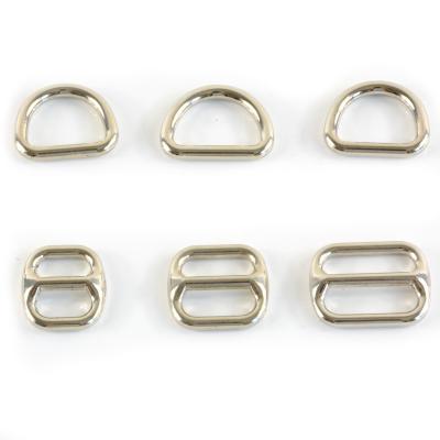 China Package Size 3.00cm * 2.00cm * 0.50cm Silver Metal D Ring Tri Glide Slider 20mm 25mm for sale