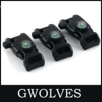 China Outdoor Fire Starter Whistle Compass Buckle Lightweight 13mm Size for Paracord Survival for sale