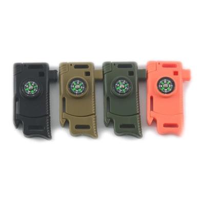 China Multi Tool Fire Starter Whistle Compass Tactical Buckle for Camping Hiking 13mm Size for sale