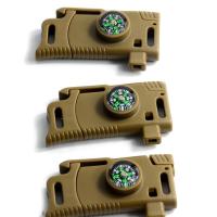 China Initial Payment Multifunction Emergency Flint Fire Starter Compass Buckle with Scraper for sale
