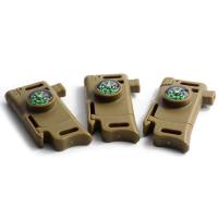 China Initial Payment Multifunction Emergency Flint Fire Starter Compass Buckle with Scraper for sale