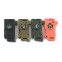 China Initial Payment Multifunction Emergency Flint Fire Starter Compass Buckle with Scraper for sale