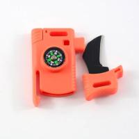 China Initial Payment Multifunction Emergency Flint Fire Starter Compass Buckle with Scraper for sale