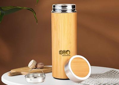 China Double Wall Insulated Bamboo Water Bottle 500ML  Anti - Corrosion Coating for sale