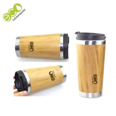 China Personalized Double Wall Thermos Bamboo Vacuum Insulated Infuser Flask for sale