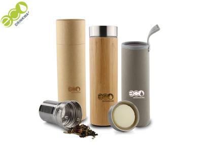China Nature Bamboo Thermos Flask Vacuum Insulated Tumbler With Stainless Steel Tea for sale