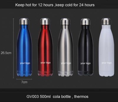 China Cola Shape Thermos Stainless Steel Water Bottle With Stainless Steel Cap for sale