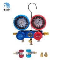 China 68mm Dia Refrigeration Manifold Gauge R502 0-800psi Ac Gauge Set for sale