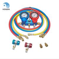China 68mm Dia Refrigeration Manifold Gauge R502 0-800psi Ac Gauge Set for sale