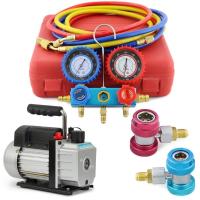 China Vacuum Pump Refrigeration Manifold Gauge 68mm 134a Refrigerant Gauges for sale