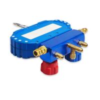 China Blue Red Steel Refrigeration Manifold Gauge R12 Manifold Gauge Set for sale