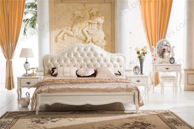 China Rococo furniture, solid wood double bed 8009 for sale