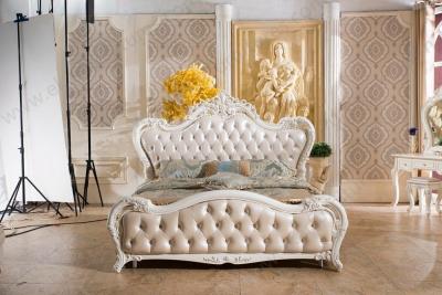 China Luxury Bedroom Leather Tulip Bed Cheap Classic European Bed 9008 for sale