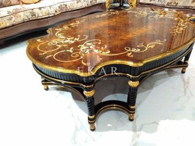 China Wholesale Chinese Style Antique Square Gold Tea Table TT-028A for sale