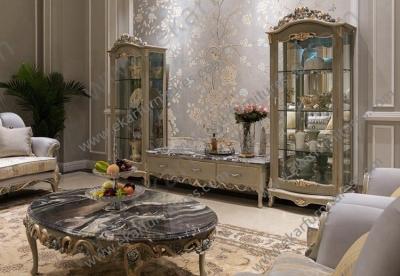 China Antique Marble Top TV Stand Classic wooden cupboard designs modern living room cabinet for sale