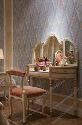 China Princess Style French White Girls Dressing Table Chair kids dressing table 601-1 for sale