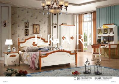 China Latest European Mediterranean Style Bedroom Furniture Ivory Wood Double Bed Designs for sale