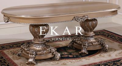 China Luxury antique wooden furniture diningroom sets dining table Europe Style LS-A118L-4 for sale
