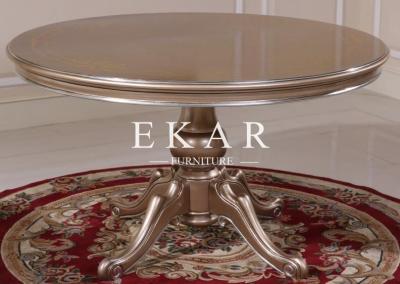 China Dining table wood dining table sets round dining table 6 chairs LS-A613L-2 for sale