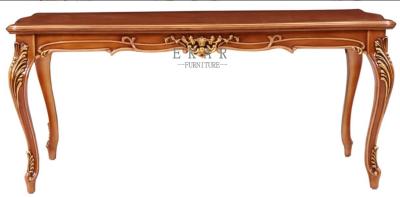 China Europen antique style big rectange baroque wood dining table set LS-A304L for sale