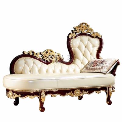 China Wood Carved Elegant European Luxury Chaise Lounge for sale