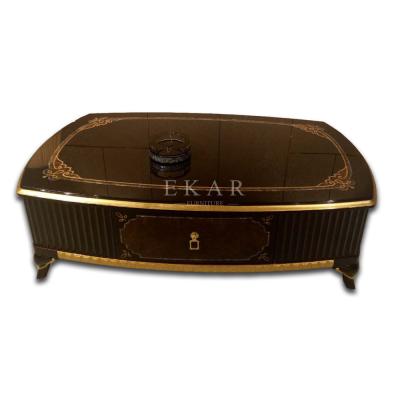 China Luxury Antique Wooden Coffee Table With Drawer for sale