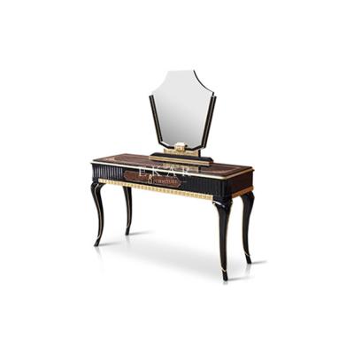 China Luxury Wooden Dressing Table Antique Style Makeup Dresser With Mirror for sale