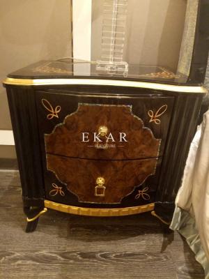 China Carved Wood Bed Side Table Antique Nightstand for sale