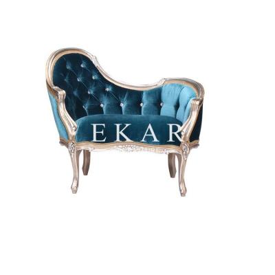 China Luxury Bedroom Furniture Fabric Velvet Elegant Wood Frame Chaise Lounge Sofa for sale