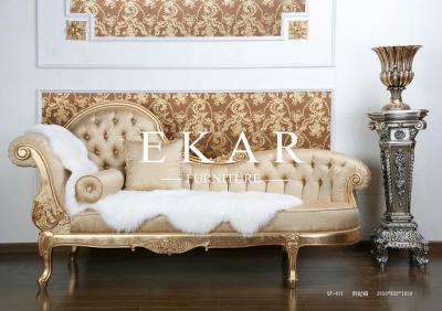 China Luxury Bedroom Furniture European Style Wood Carved Chaise Lounge for sale